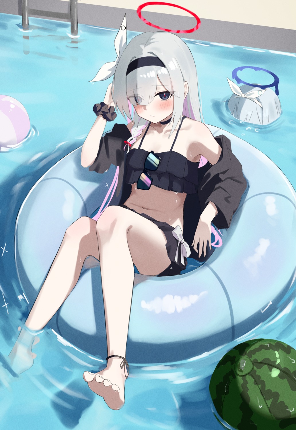 neranainerune blue archive arona (blue archive) plana (blue archive) bikini halo megane open ...